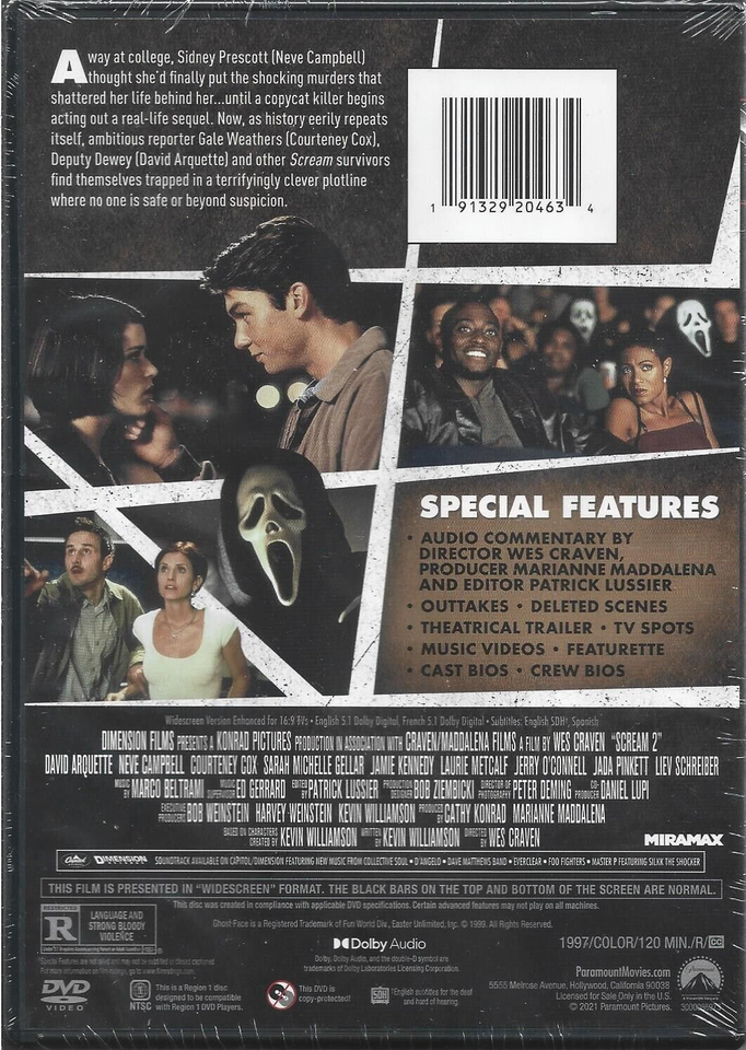 Scream 2 (1997) (DVD, 2021) NEW! | eBay