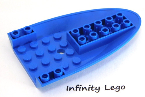 2 LEGO Blue Aircraft / Plane Bottom Curved Panel 6x10 Fuselage Cockpit ...