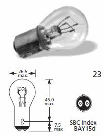 Lucas LLB380 Bay15d SBC 12V 21/5W brake, tail light bulb - FREE ...