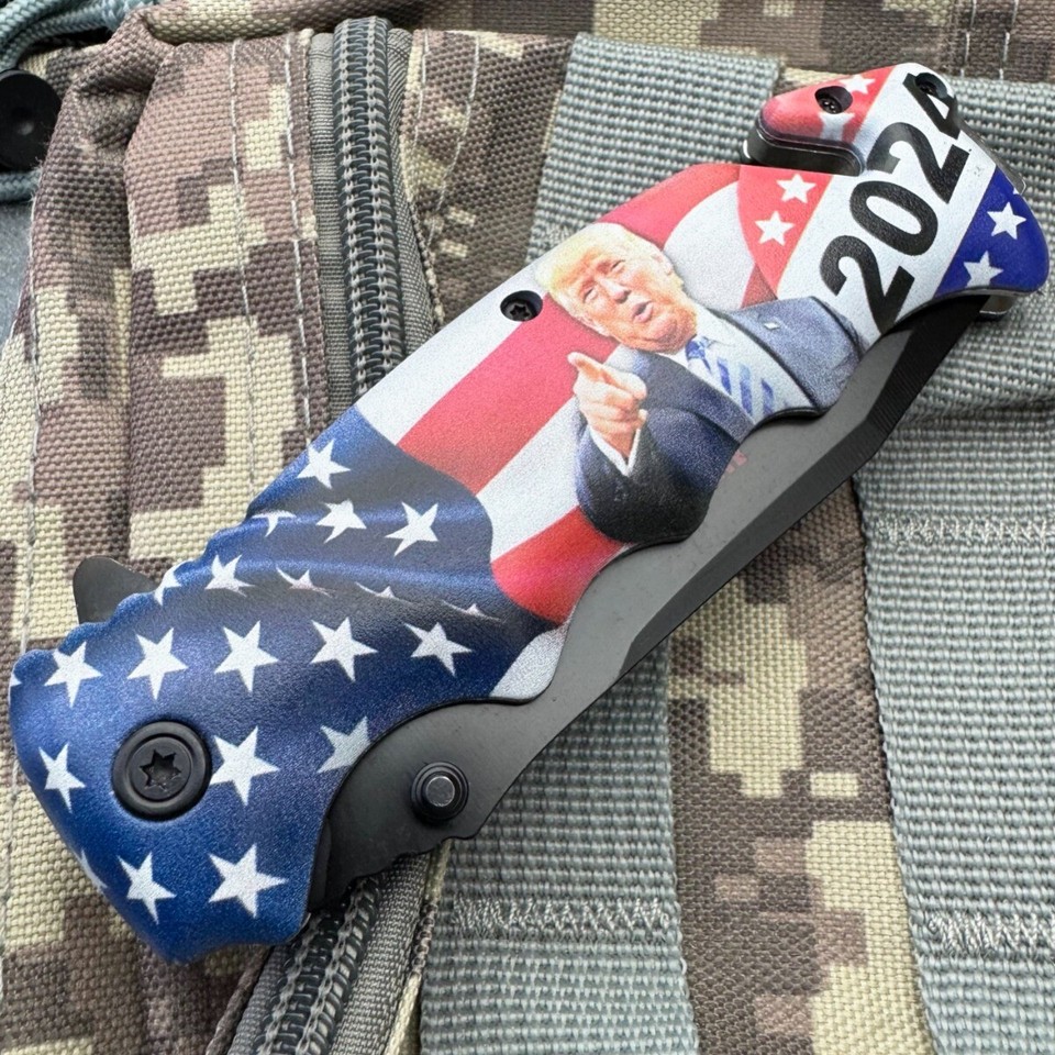 8.5" Trump I'll Be Back 2024 MAGA Spring Assisted Open Folding Pocket ...