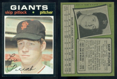 (56567) 1971 Topps 19 Skip Pitlock Giants-NM+ | eBay