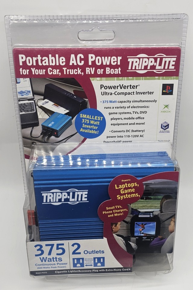 Tripp Lite 375W Car Power Inverter with 2 Outlets, Auto Inverter, Ultra ...