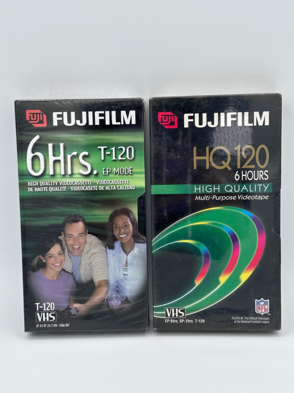 LOT of 2 VHS TAPES FUJIFILM T-120 EP 6 HOUR HIGH & STANDARD QUALITY ...