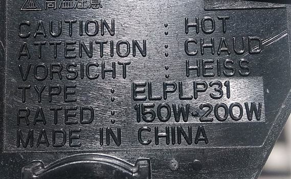 GENUINE OEM EPSON ELPLP31 LAMP FOR POWERLITE 830P POWERLITE 835P ...