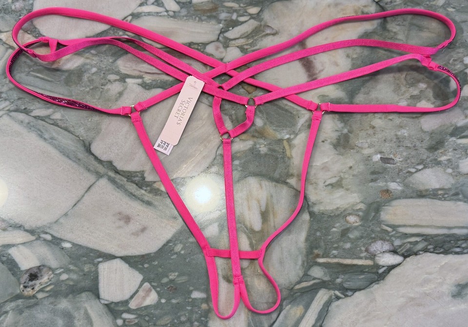 NEW Victoria Secret Very Sexy Strappy Open Panel Shine V-String Forever ...