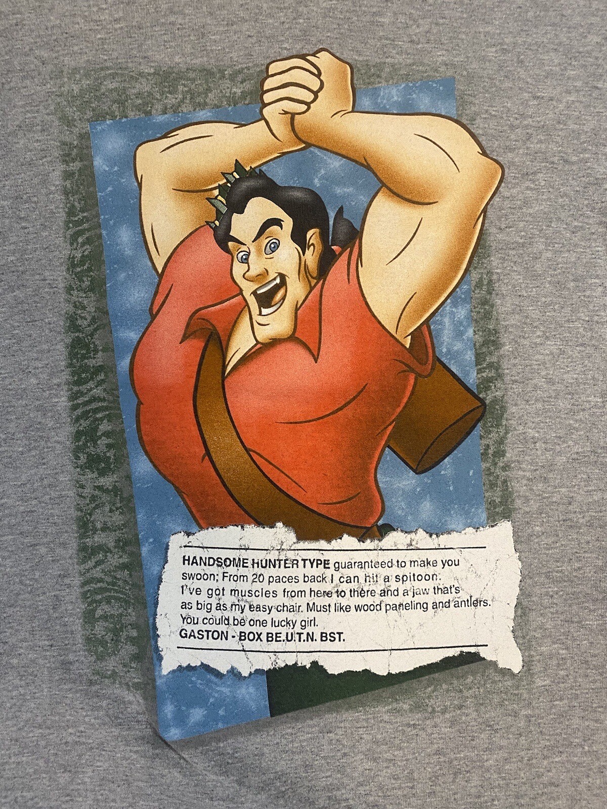 Vintage Disney Villain Gaston Shirt Sz Medium Beauty … - Gem