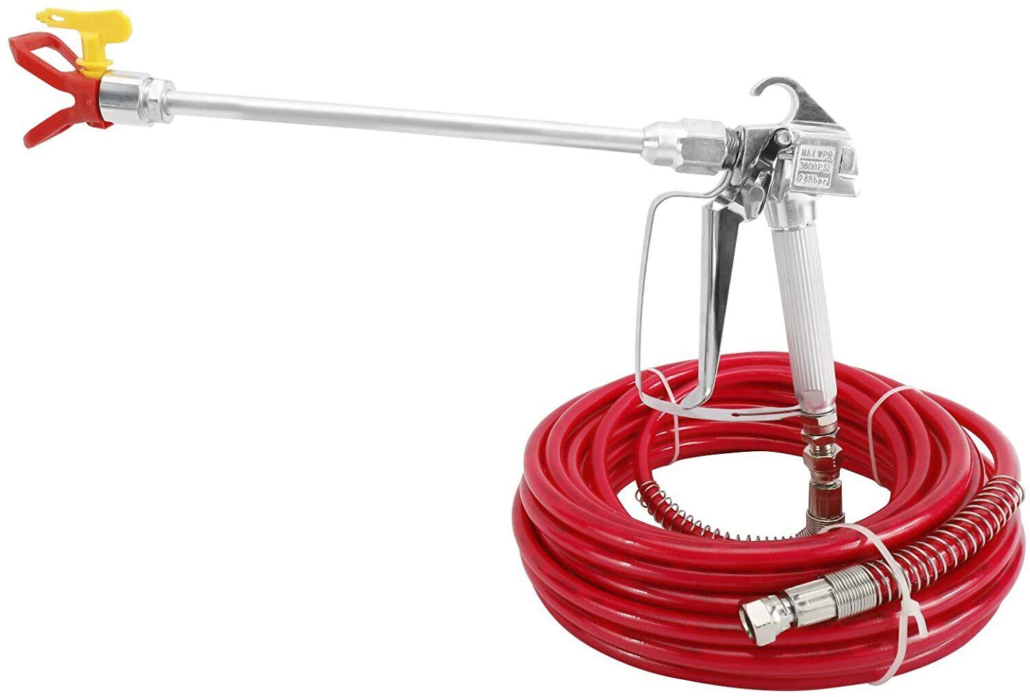 50ft Airless Paint Sprayer Hose Kit Spray Gun,1/4" Swivel Joint 3600psi ...