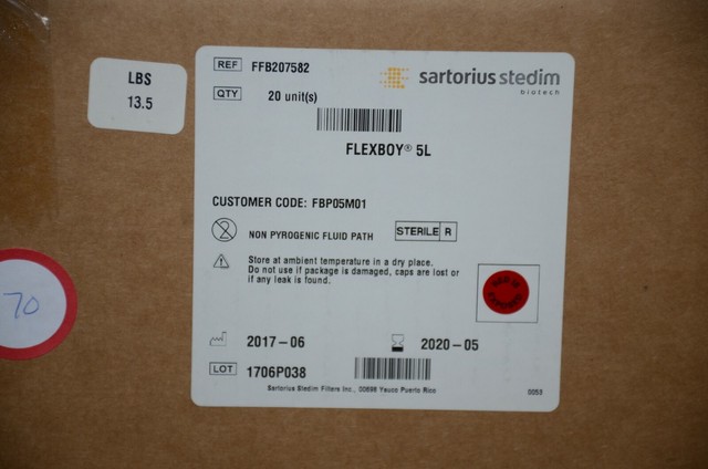 Sartorius Flexboy 5L 2D Bags - Pack of 20 (FFB207582) for sale online ...