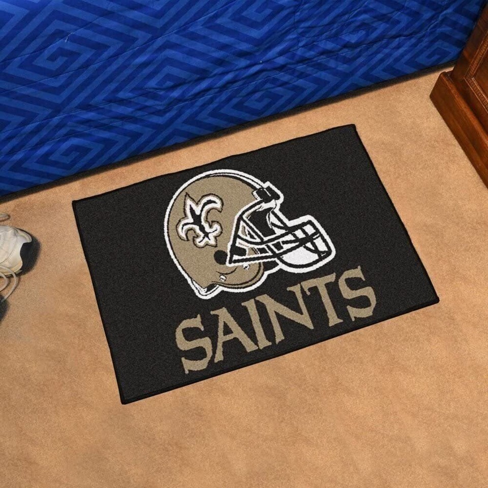 New Orleans Saints Floor Mat Area Rug, 20x30 Inch, Nylon, Anti-Skid ...