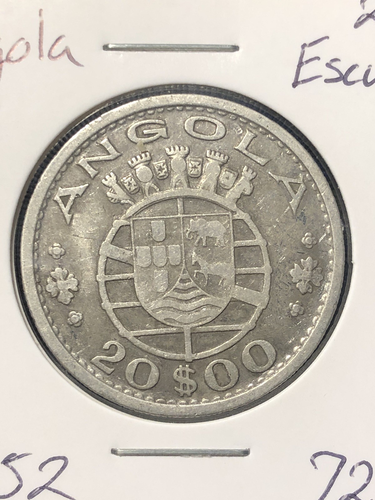 1952 Angola 20 Escudos World Silver Coin – Antique Coins World