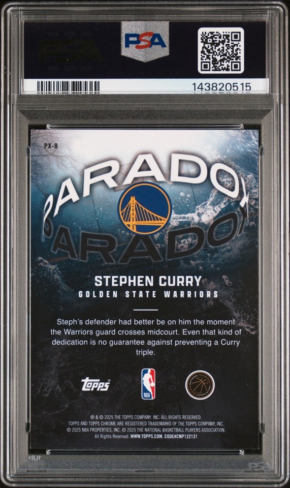 2025-26 Topps Chrome Stephen Curry Paradox SSP Case Hit PSA 10 Gem POP2 ...