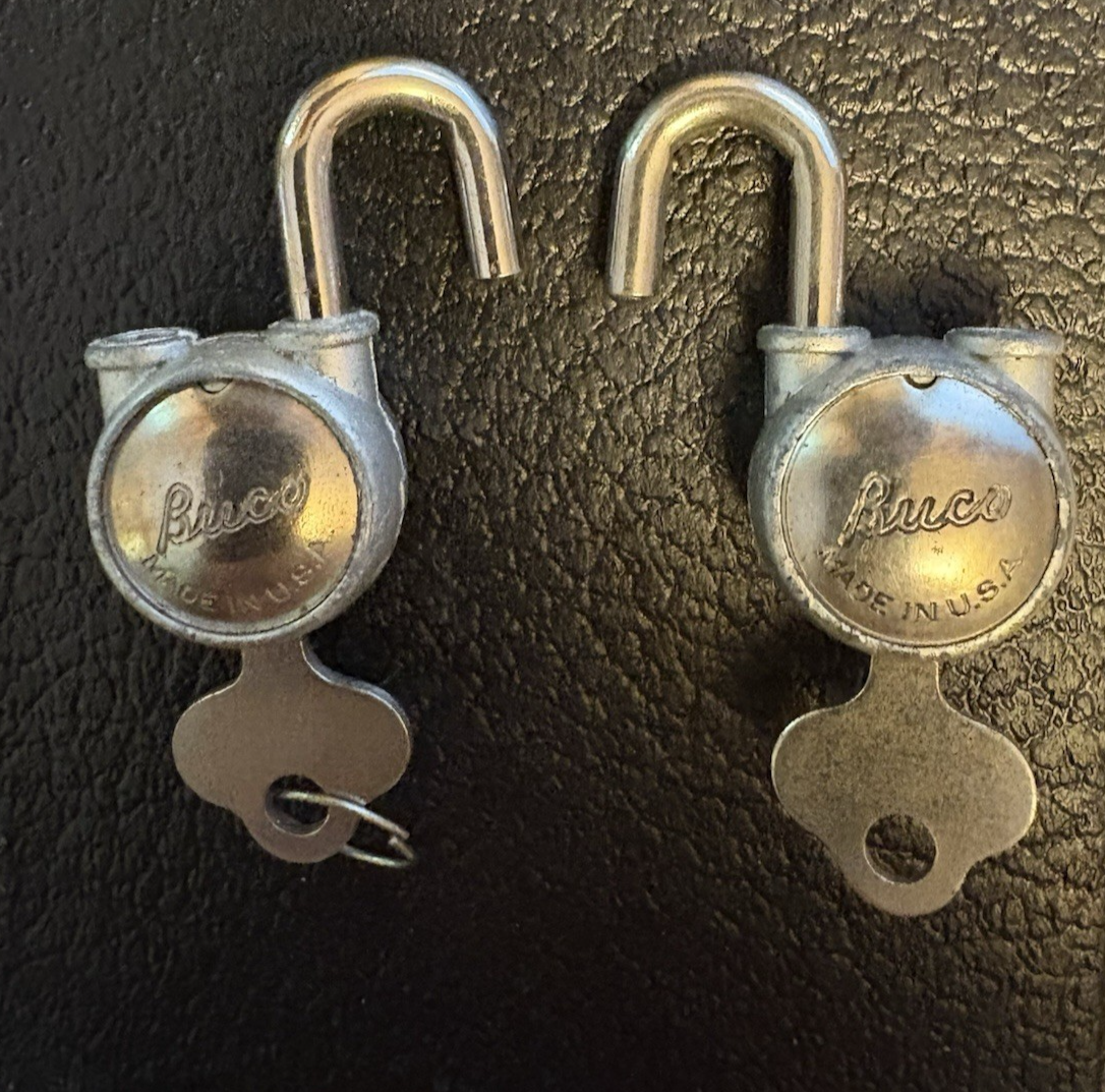 Pair Vintage Buco Saddlebag Locks w/keys! Knucklehead Panhead Flathead ...