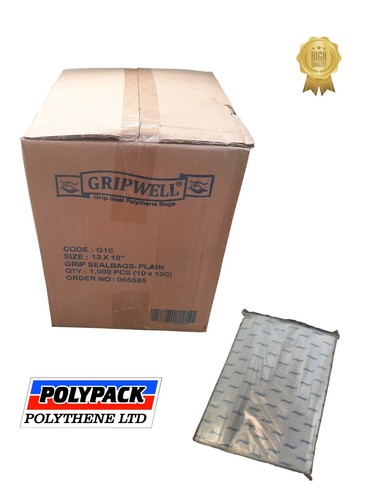 POLY BAG GRIP SEAL BAGS PLAIN & RESEALABLE PLASTIC BAG GRIPWELL BRAND ...