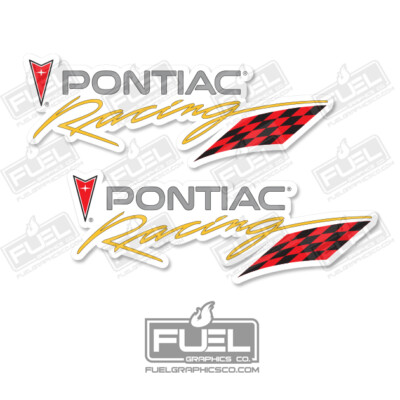 Pontiac Racing Premium Vinyl Decal 2 Pack - Racing Flag Decals | eBay