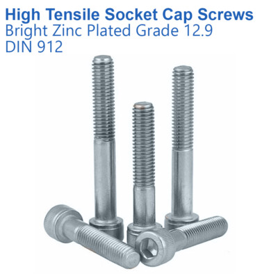 M20 - 20mm ALLEN CAP HEAD SOCKET SCREWS BOLTS ZINC PLATED 10.9 - DIN ...