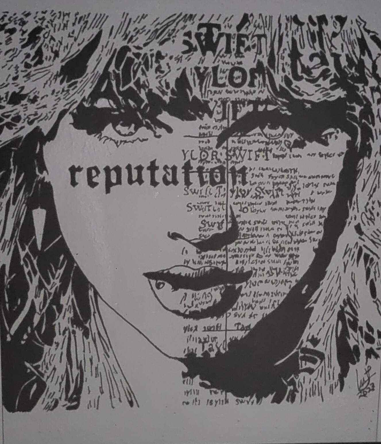 taylor swift reputation one of a kind glass art freehand etch 11"x14 ...