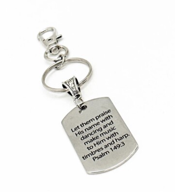 Let Them Praise Him With Dancing Charm Keychain, Make Music To Him With ...