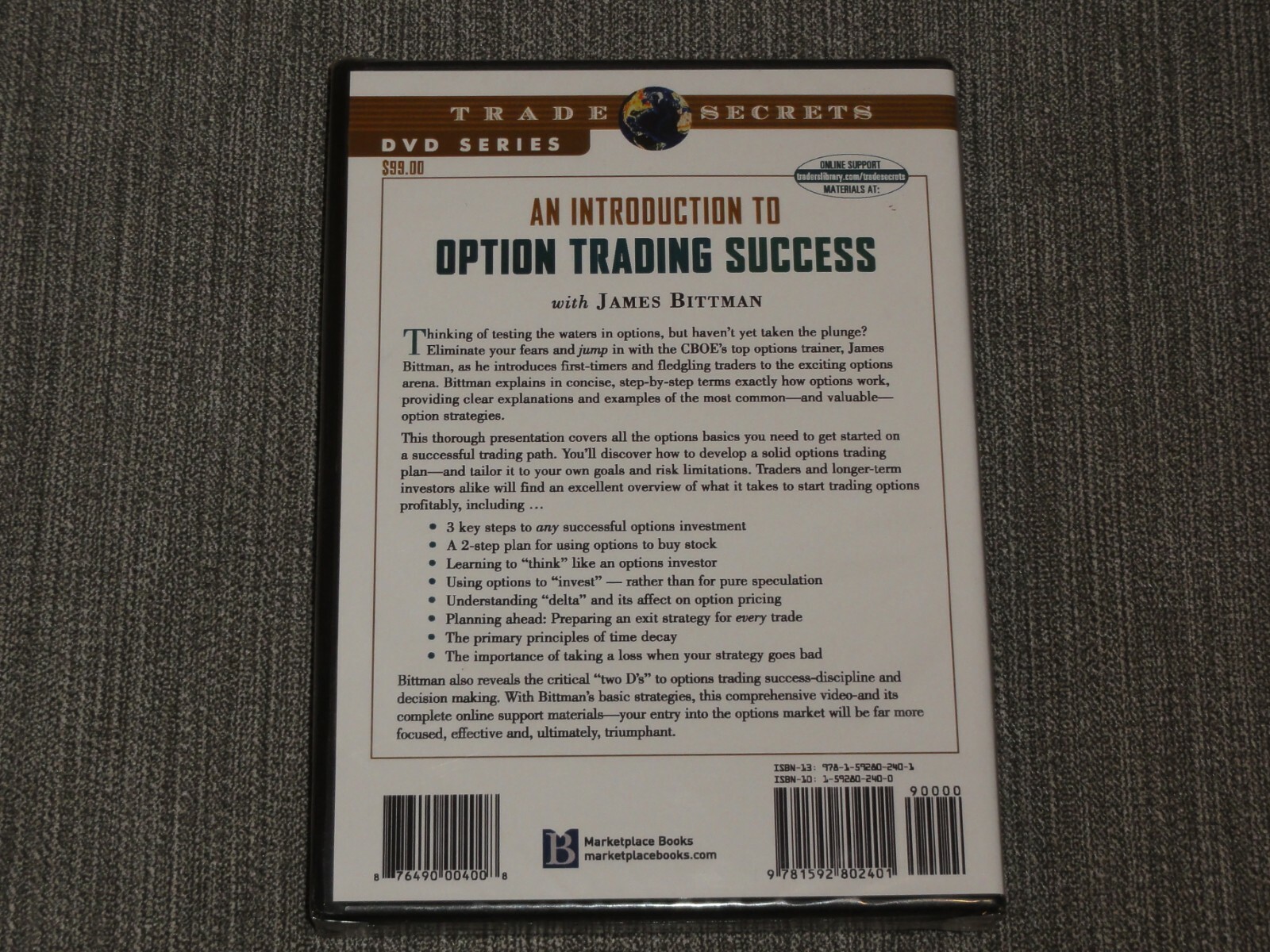 James Bittman - An Introduction to Option Trading Success DVD simpler ...