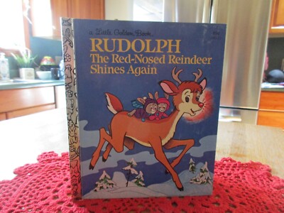 RUDOLPH the Red-Nosed Reindeer Shines Again Vintage LITTLE GOLDEN BOOK ...
