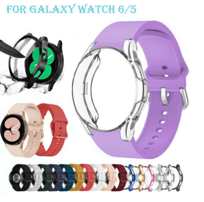 Silicone Watch Band+Full Case Cover Fo Samsung Galaxy Watch 5 6 7 40 ...