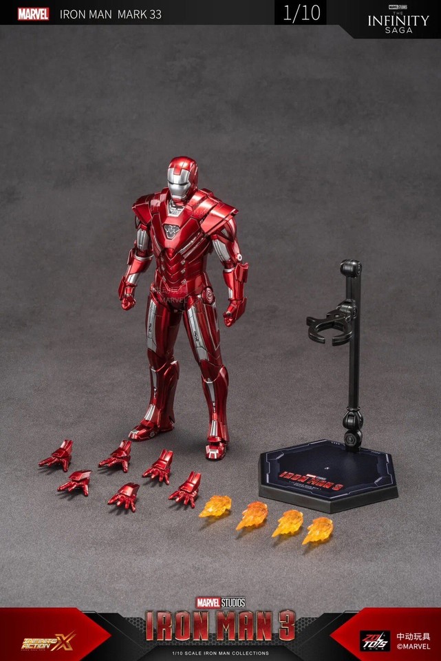 zd toys iron man mark 33 mk33 SILVER CENTURION action figure marvel ...