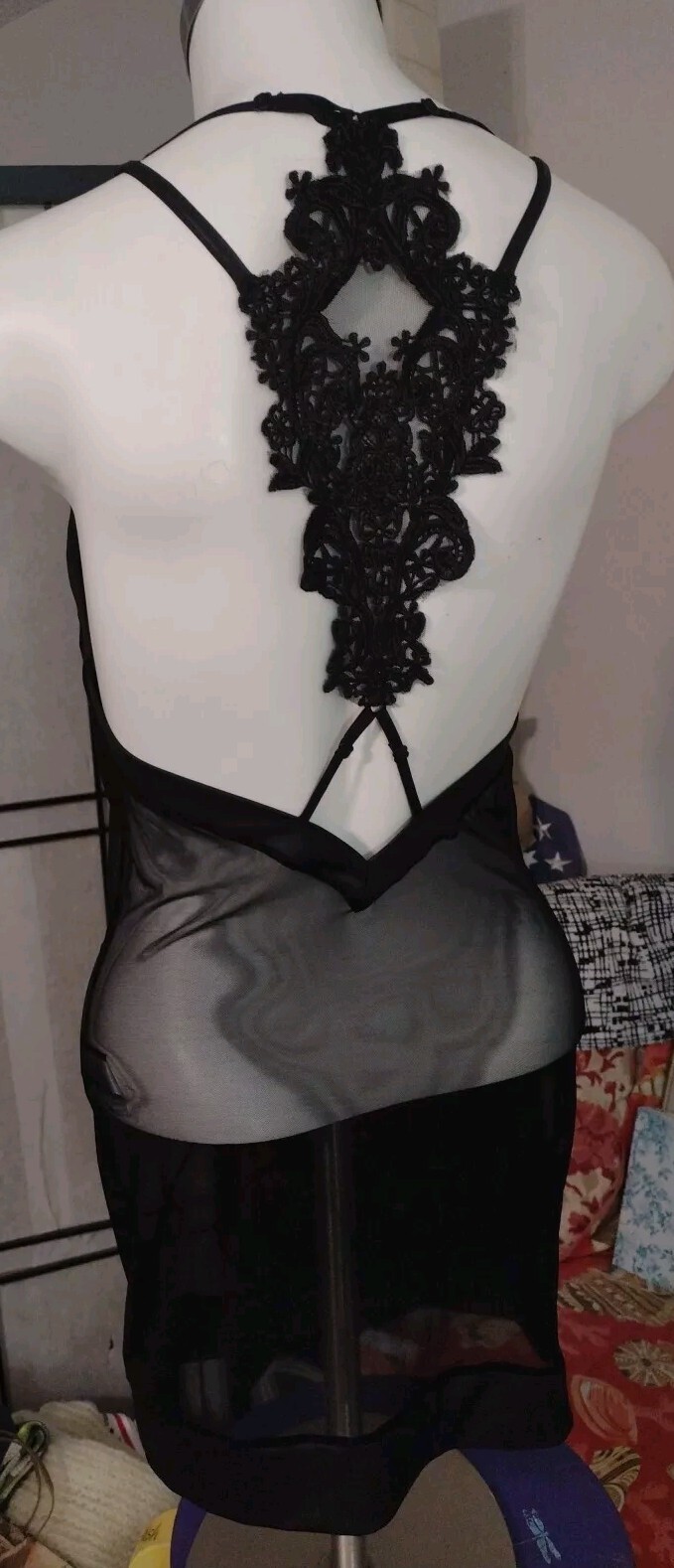 Fredericks of Hollywood Lingerie Large Mesh Lace Sati… - Gem