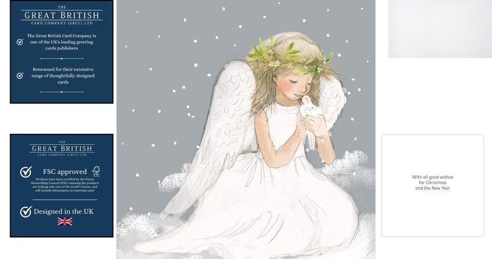 Gorgeous Religious Christmas Cards Pack - Angel in Snow - Supports UK ...