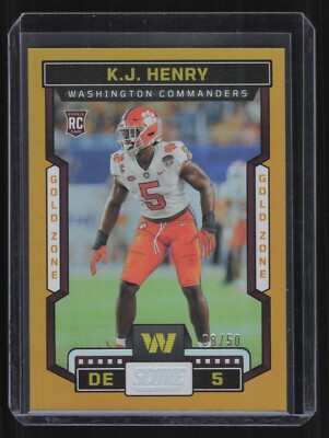 2023 Panini Score KJ Henry #393 Gold Zone Rookie Holo Foil /50 | eBay