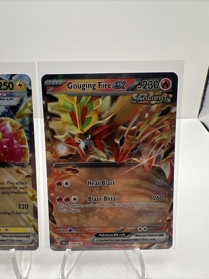 Pokémon TCG Lot. Gouging Fire Ex 038/162 & Wugtrio ex 060/162 Temporal ...