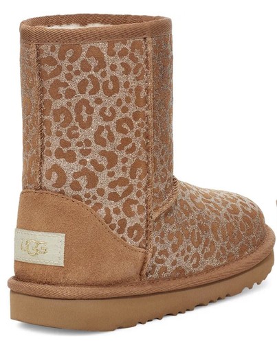 New UGG Classic II Glitter Leopard Boot Chestnut Kids Girls US 6Y Women ...