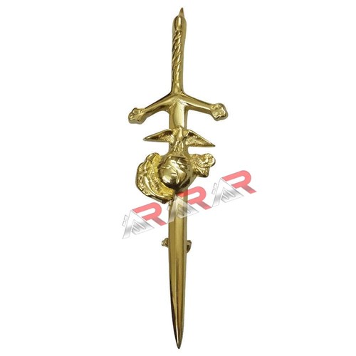 Scottish Kilt Pins US Marine Corps Highland Kilts Pin 4" Gold Chrome ...