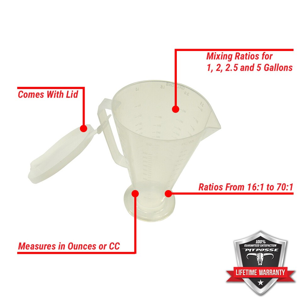 Pit Posse PP3318 Ratio Measuring Cup w/ Lid - Oil & Premix Fluid 16:1 ...