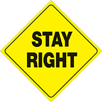VOSS SIGNS 422 SR YR YELLOW PLASTIC REFLECTIVE SIGN 12" STAY RIGHT | eBay