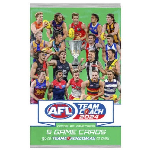 10 x 2024 AFL TEAMCOACH FOOTY CARDS SEALED PACKS TEAM COACH RANDOM PICK ...
