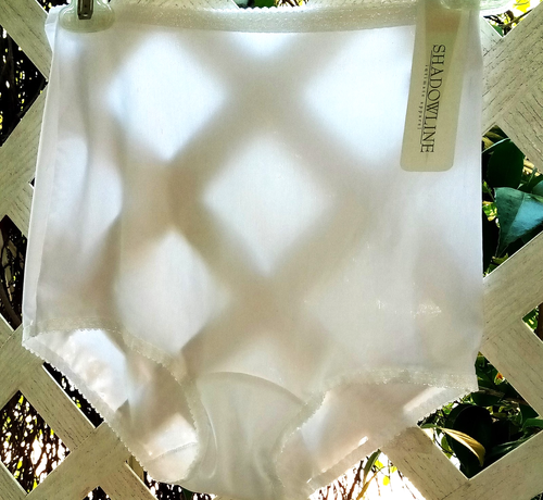 VINTAGE SHADOWLINE DAZZLING WHITE ULTRA SHEER NYLON UNLINED GUSSET ...