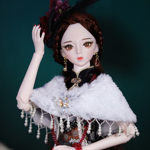 1/3 BJD Doll Face Makeup Elegant 62cm Ball Jointed Body Dolls Assembled ...