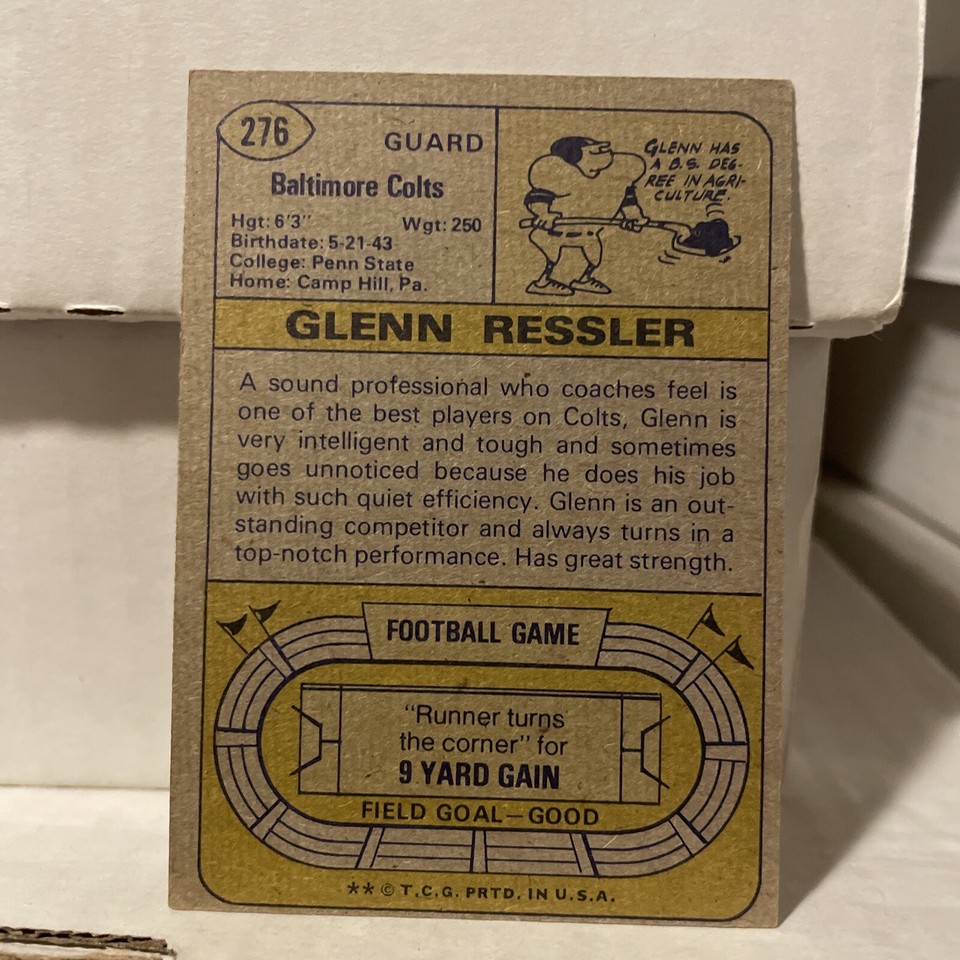 Glenn Ressler -Penn State- Baltimore Colts Autographed Card | eBay