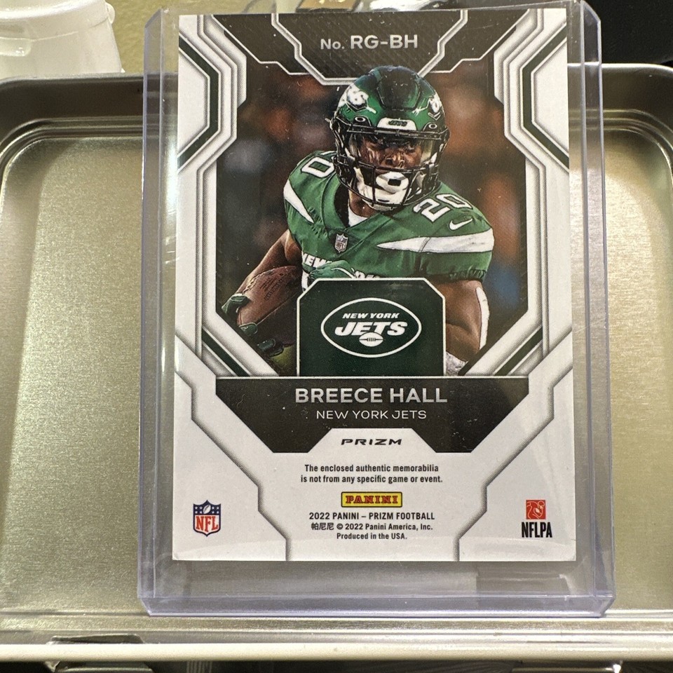 2022 Panini Prizm Breece Hall rookie card #RG-BH Rookie Gear Patch ...