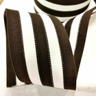 Non Roll Waistband Elastic Stripe Elastic 2-1/2" Brown, White 5 yds # ...