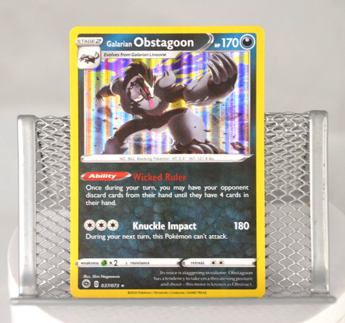 Pokemon TCG Champion's Path Galarian Obstagoon 037/073 Holo Rare | eBay