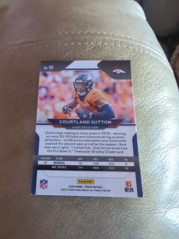 2020 Panini Prizm Football Courtland Sutton Base Card #111 Denver ...