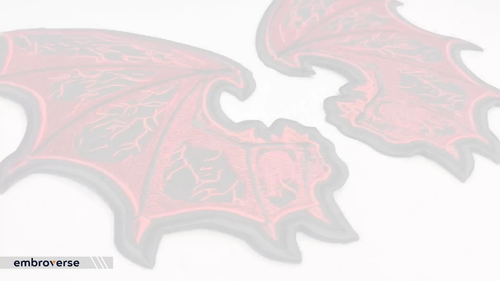 Demon Red Wings Patch - Halloween Accessory Back Jacket - Embroidered ...