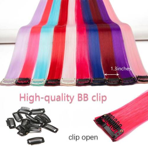 25+Colors Highlight For Human Hair Extension Clip in Piece Real Natural ...
