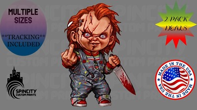 Chucky Car Window Vinyl Decal Graphic Halloween Horror Scary Laptop ...