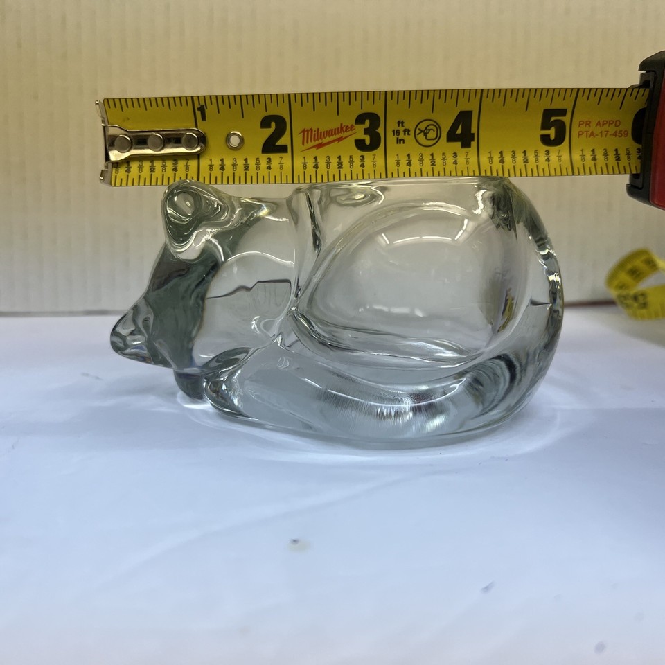 Indiana Glass Cat Tealight Kitten Votive Holder Candles Clear Glass 4. ...