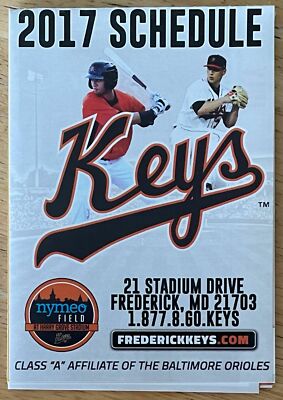 FREDERICK KEYS, RARE ! 2017 SEASON SCHEDULE, AWESOME ! | eBay