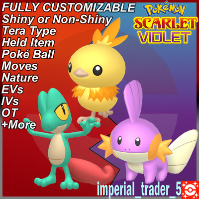 Pokémon Scarlet and Violet Shiny Hoenn Starters Bundle 6IV Customizable ...
