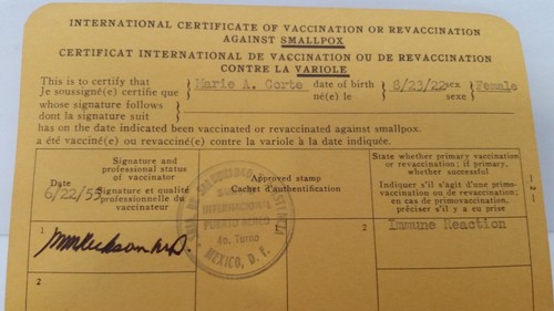 1955 International Certificate Vaccination BOOKLET World health ...