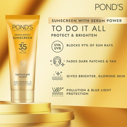 POND'S Sun Protect Non-Oily Sunscreen SPF 35, 50 g Dermatologist tested ...