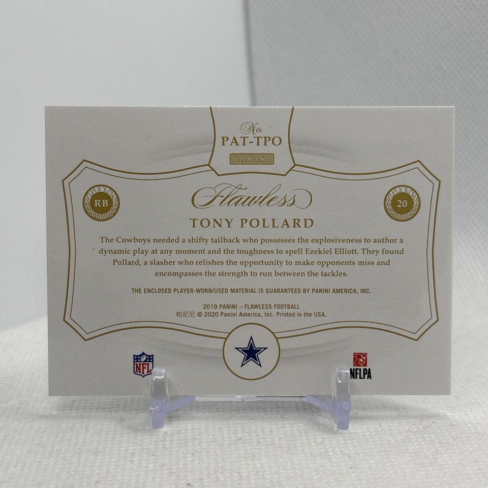 2019 Panini Flawless Rookie RC Patch #PAT-TPO Tony Pollard /25 Dallas ...